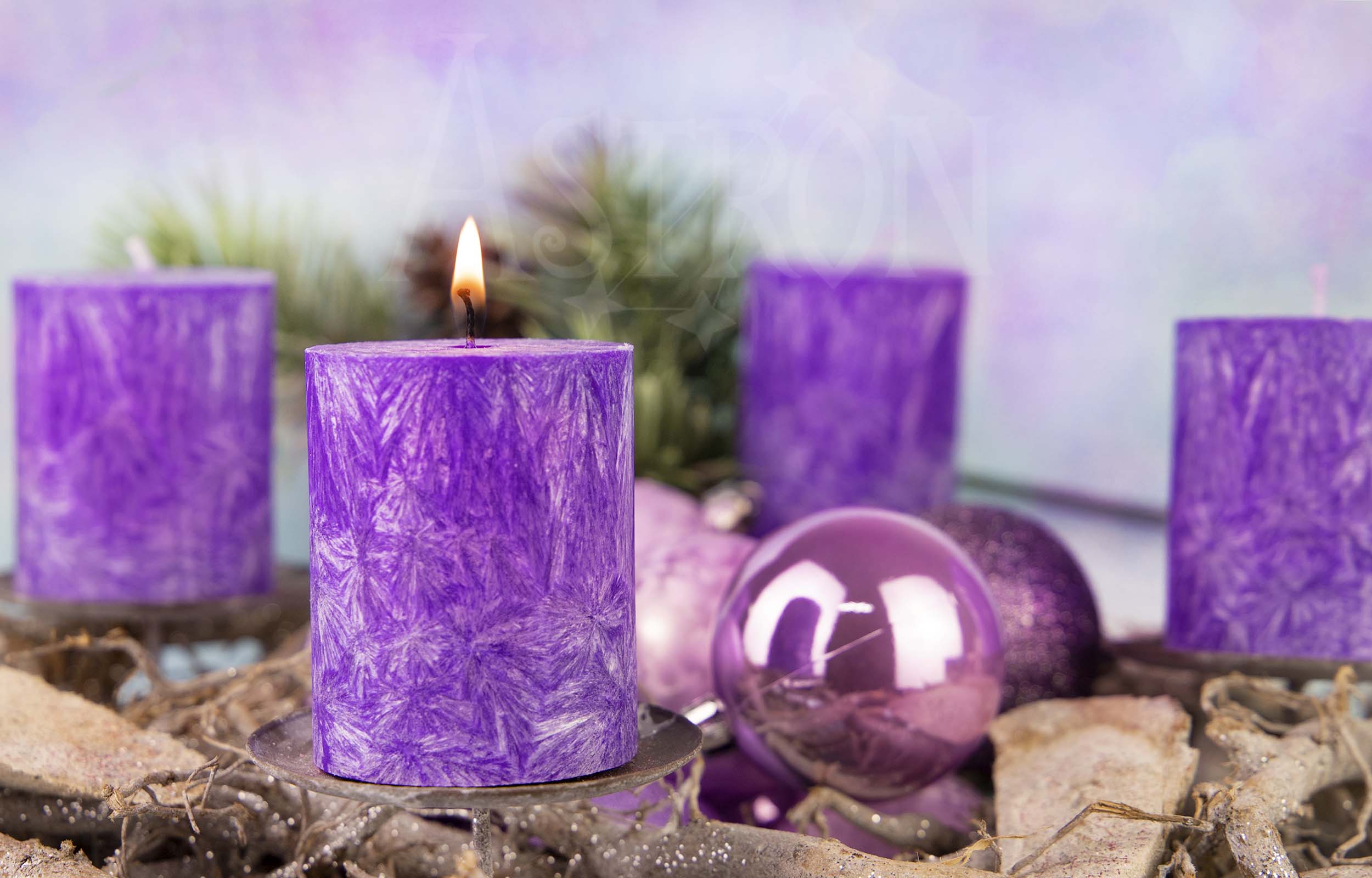 Adventní svíčky fialové – 4ks - Astron svíčky